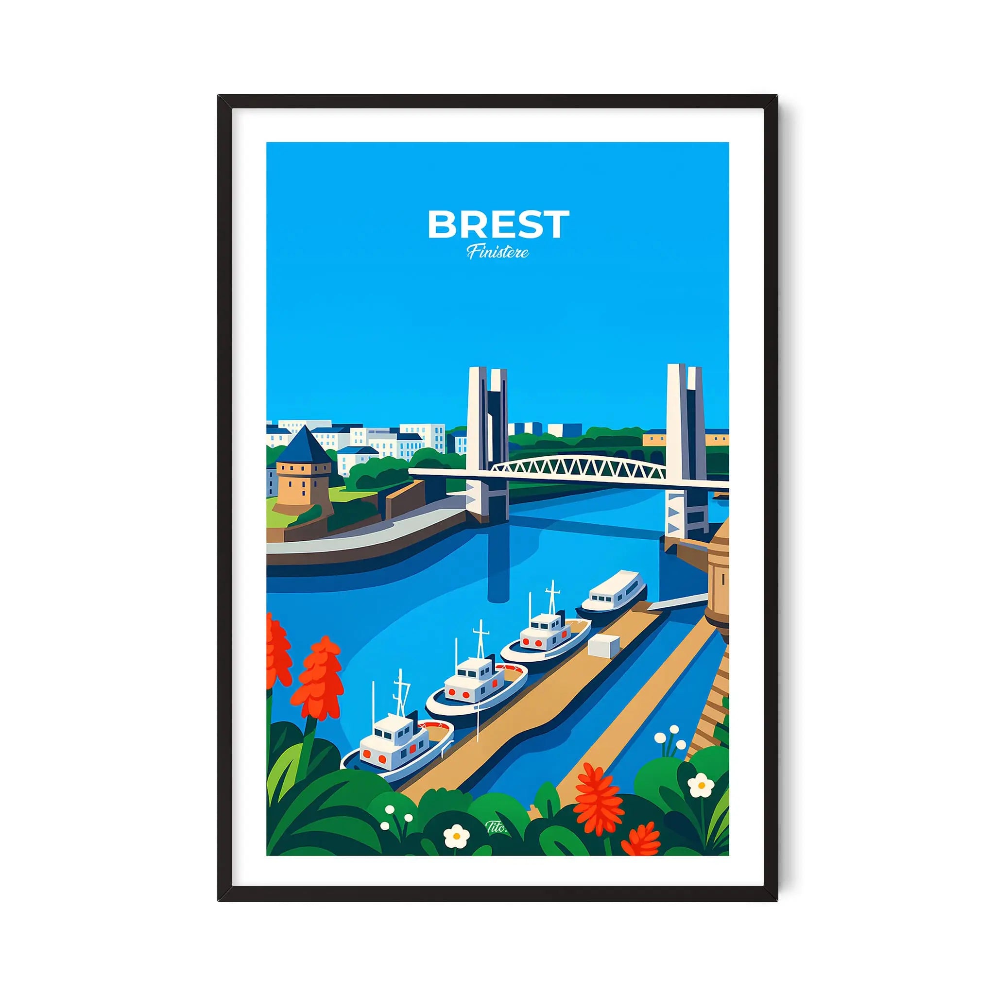 Affiche Brest · Poster Vintage Premium · Made in France · Tito – Tito ...