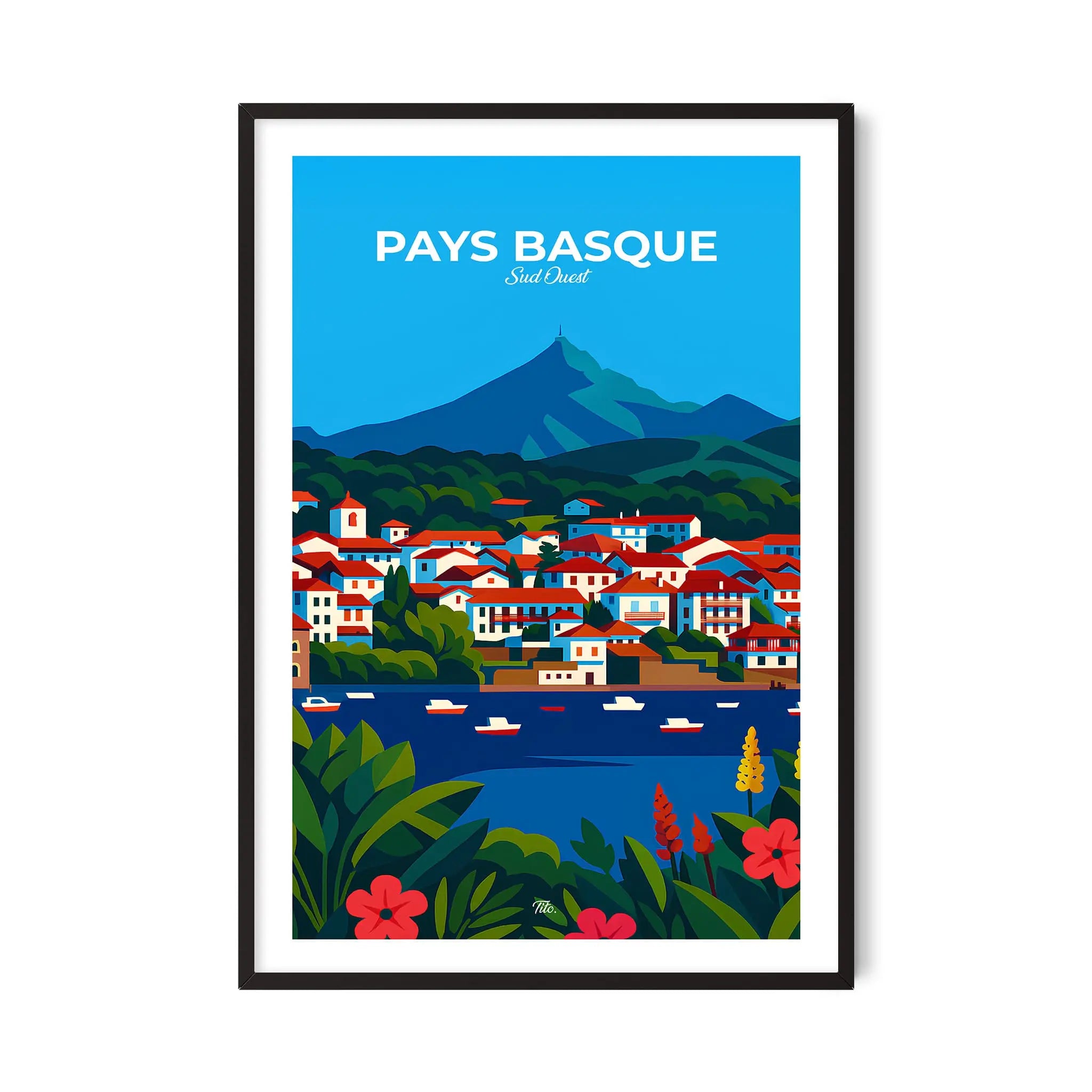 Affiche Pays Basque · Poster Vintage Premium · Made in France · Tito ...